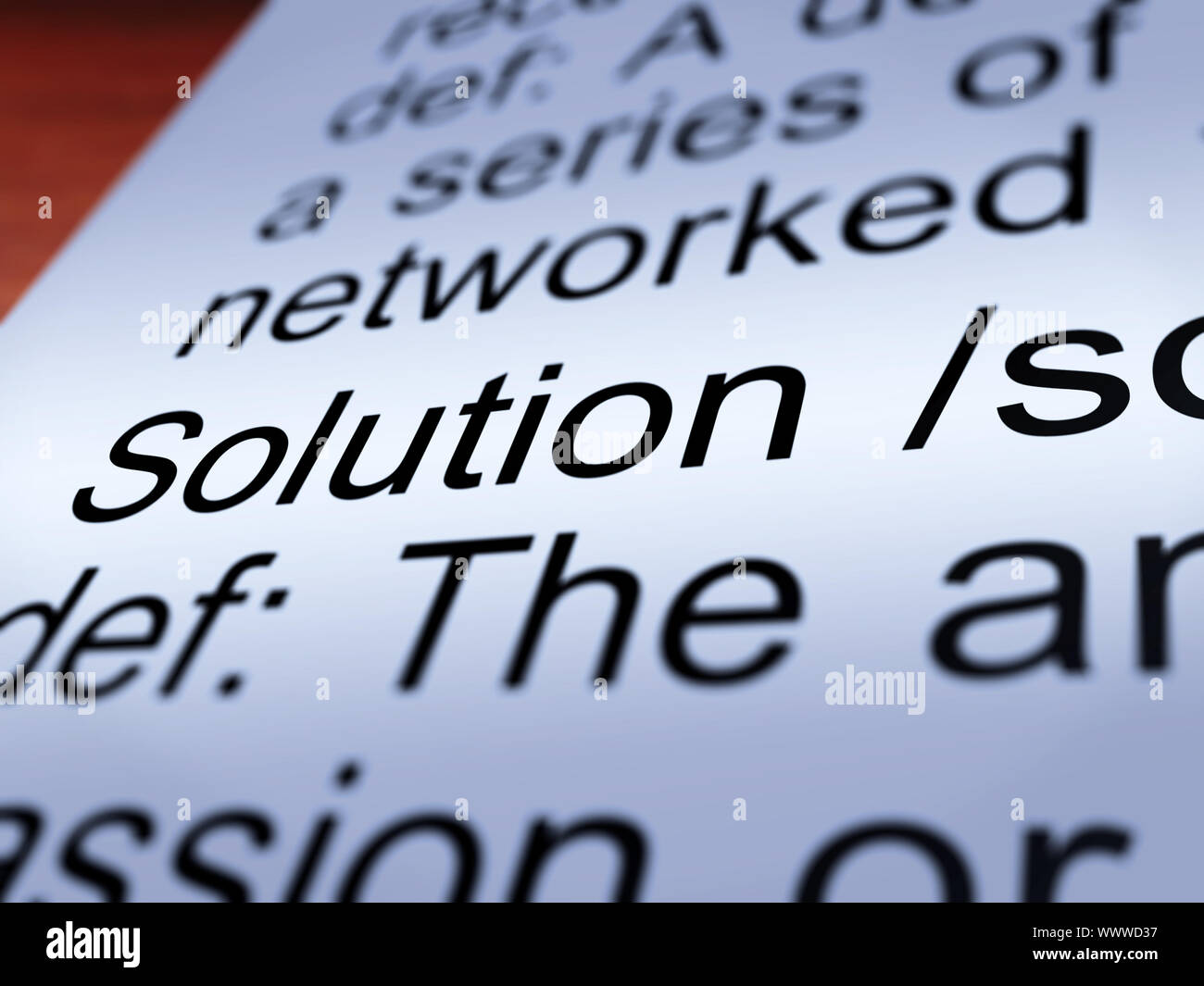 Solution Definition Closeup Shows Achievement Vision And Success Stock ...