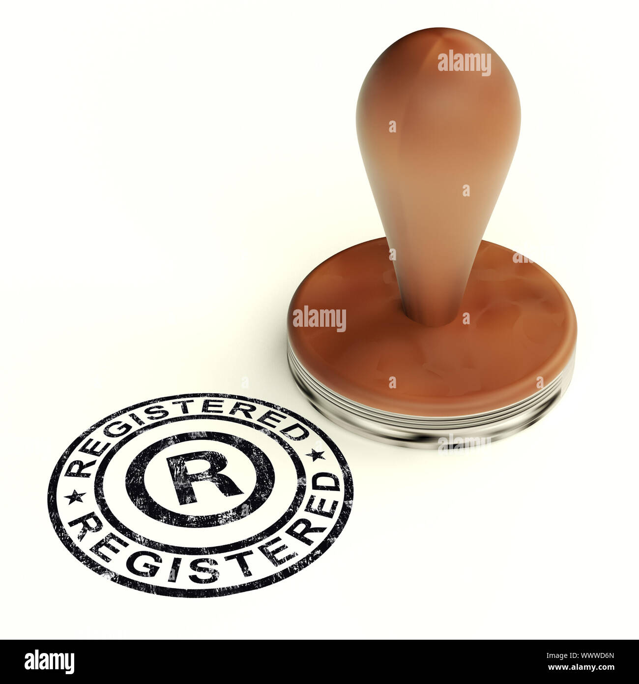 Registered Stamp Shows Copyright Or Trademark Stock Photo - Alamy