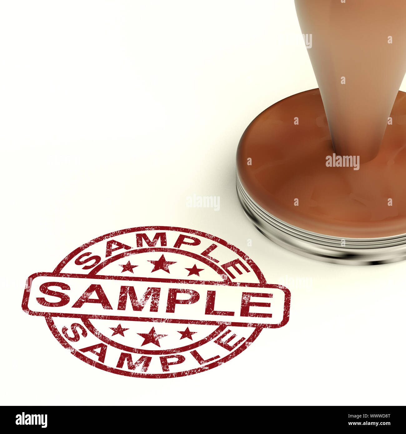 Sample Stamp Shows Example Symbol Or Taste Stock Photo - Alamy
