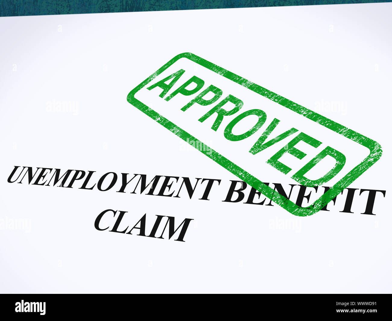 Unemployment Benefit Claim Approved Stamp Showing Social Security ...