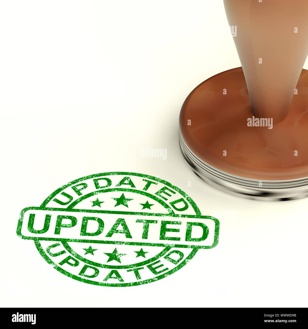Updated Stamp Shows Improvement Upgrading And Updating Stock Photo - Alamy