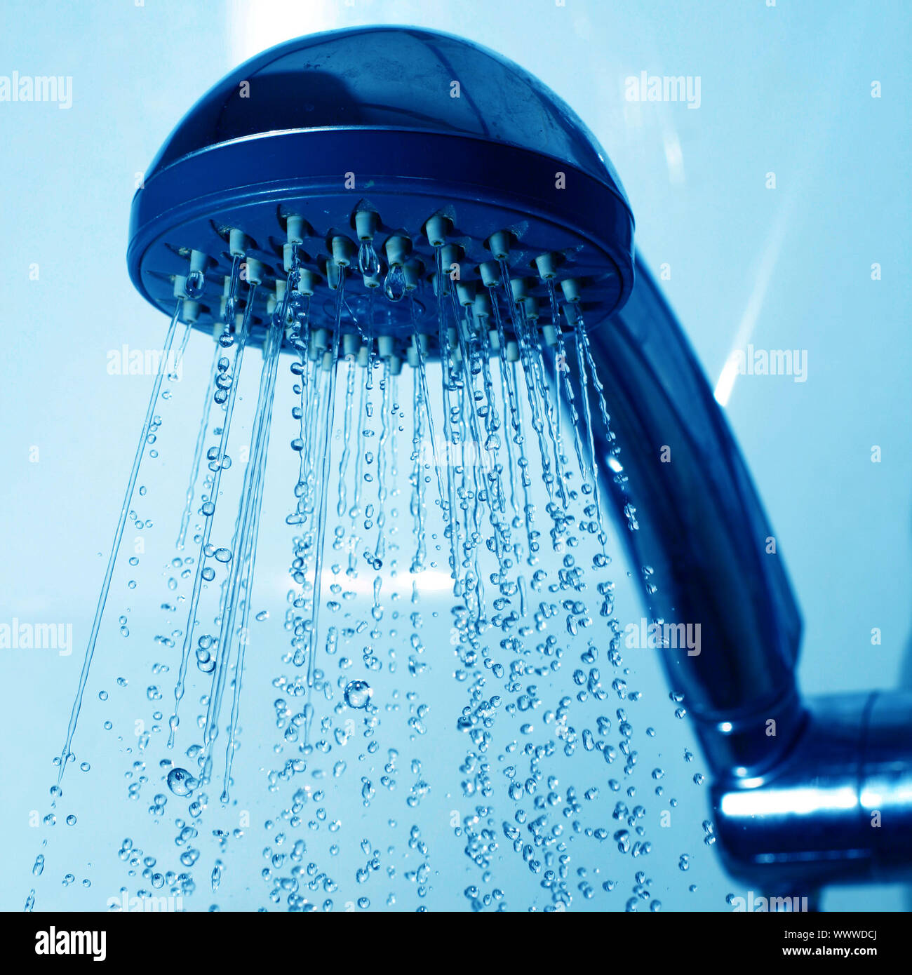 fresh shower clean blue water jet Stock Photo - Alamy