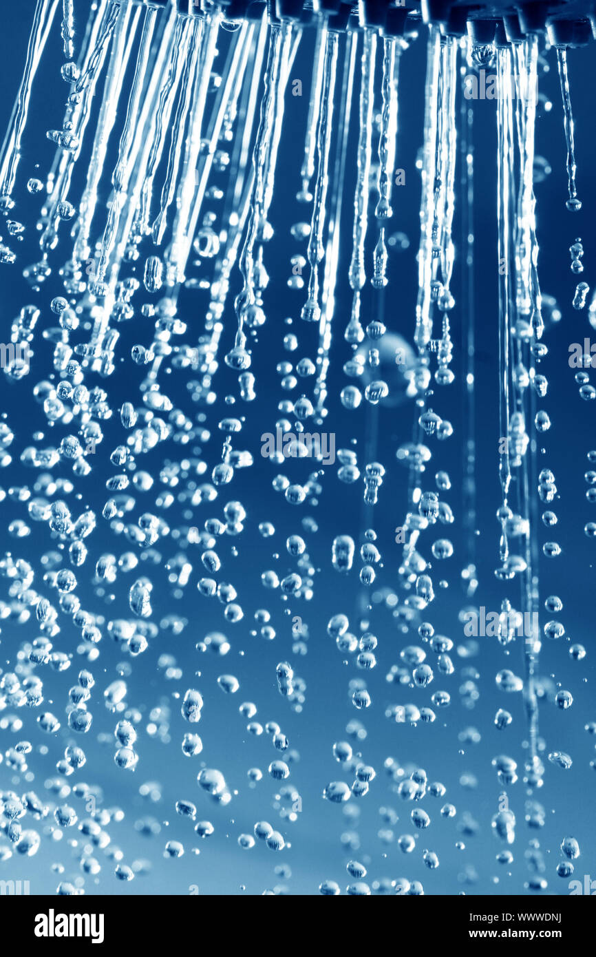 fresh shower clean blue water jet Stock Photo - Alamy