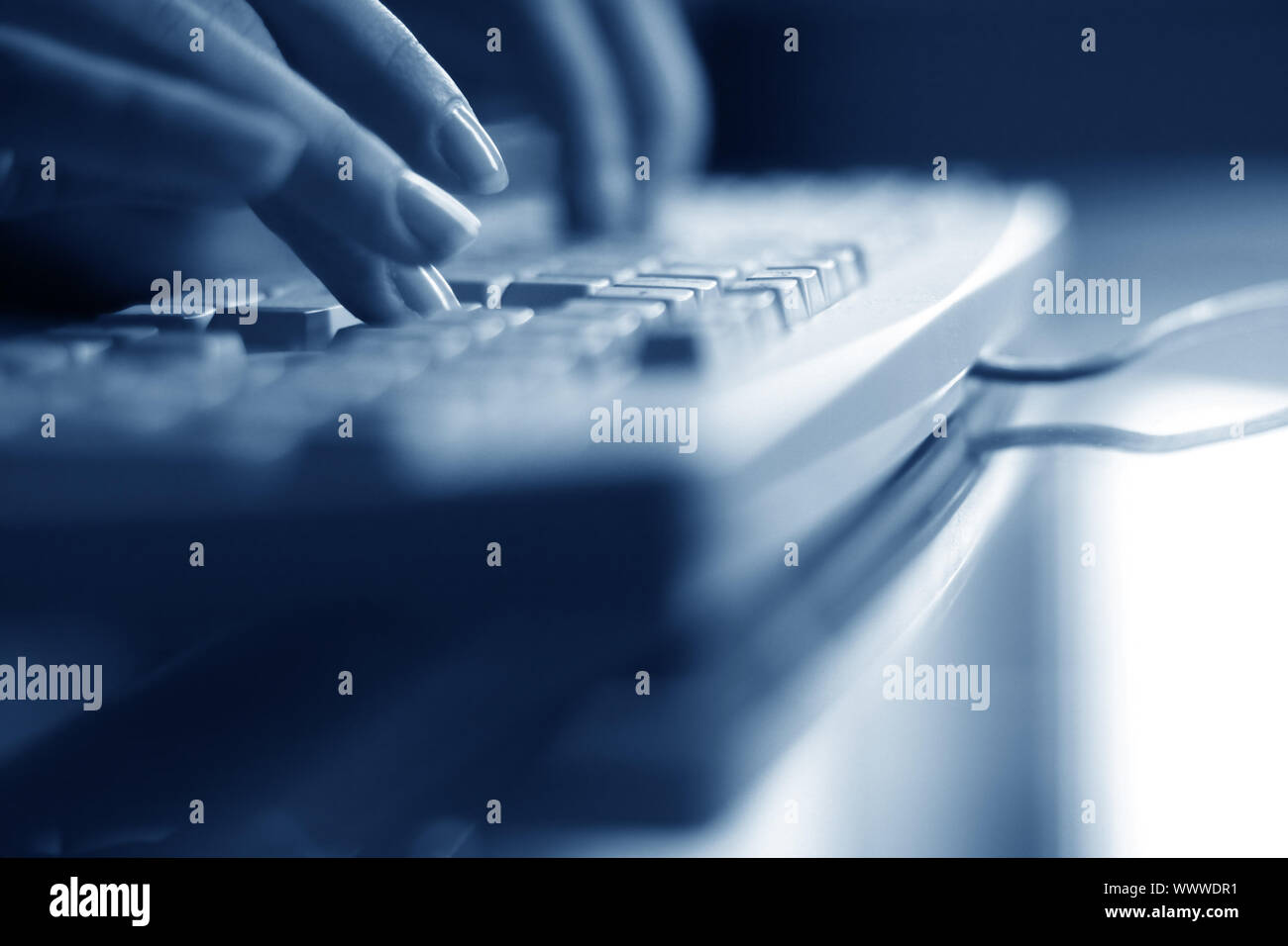 keyboard work hand background Stock Photo - Alamy