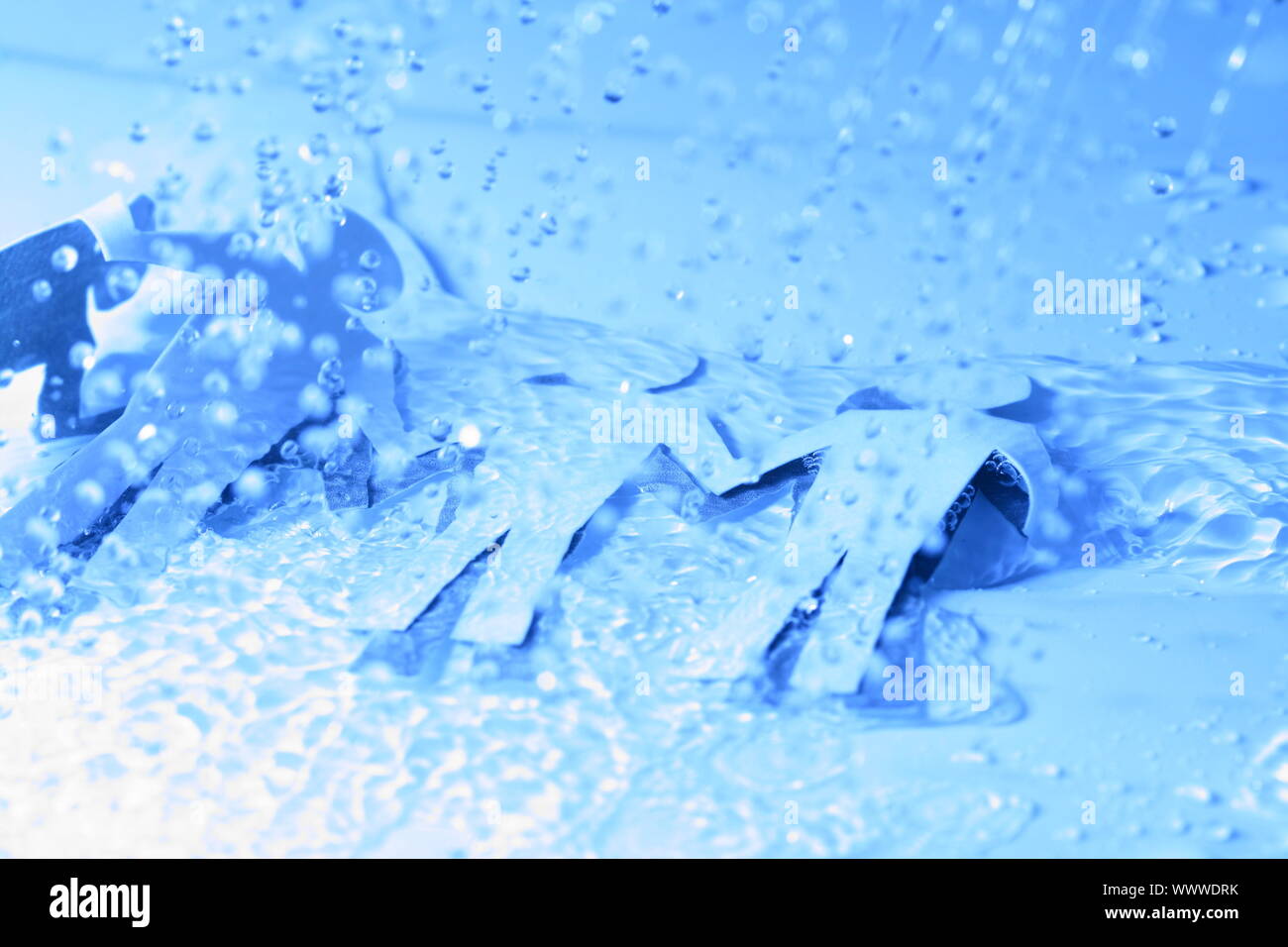 paper team linked together under rain weather concept Stock Photo - Alamy