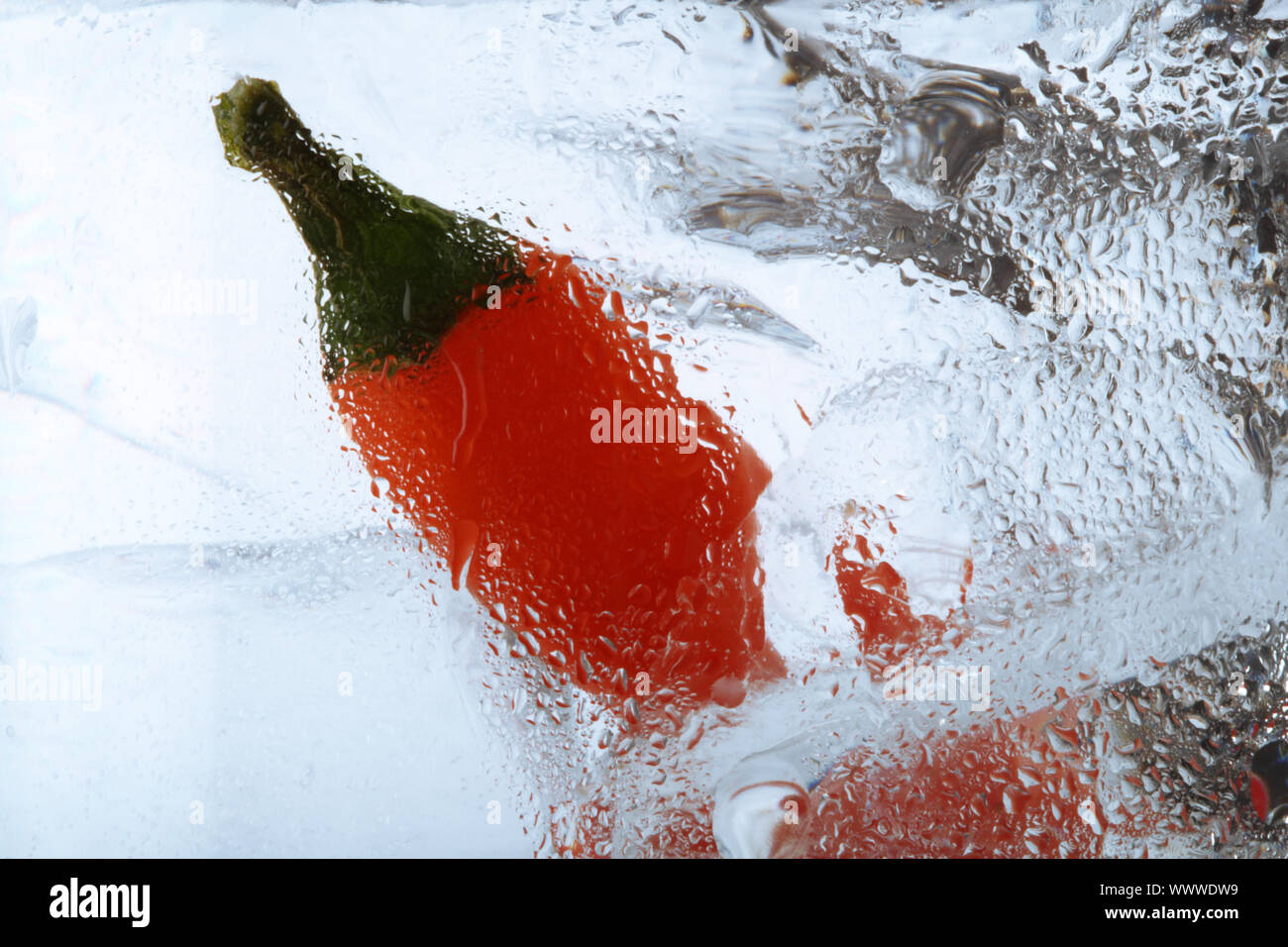 Red chilli in ice hi-res stock photography and images - Alamy