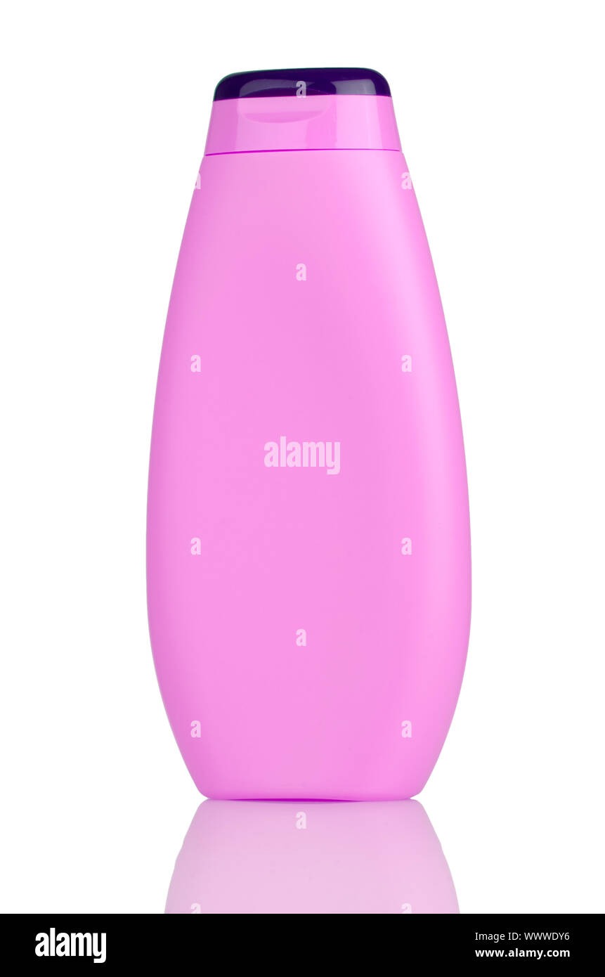 Pink shampoo bottle on the white backgrounds Stock Photo - Alamy