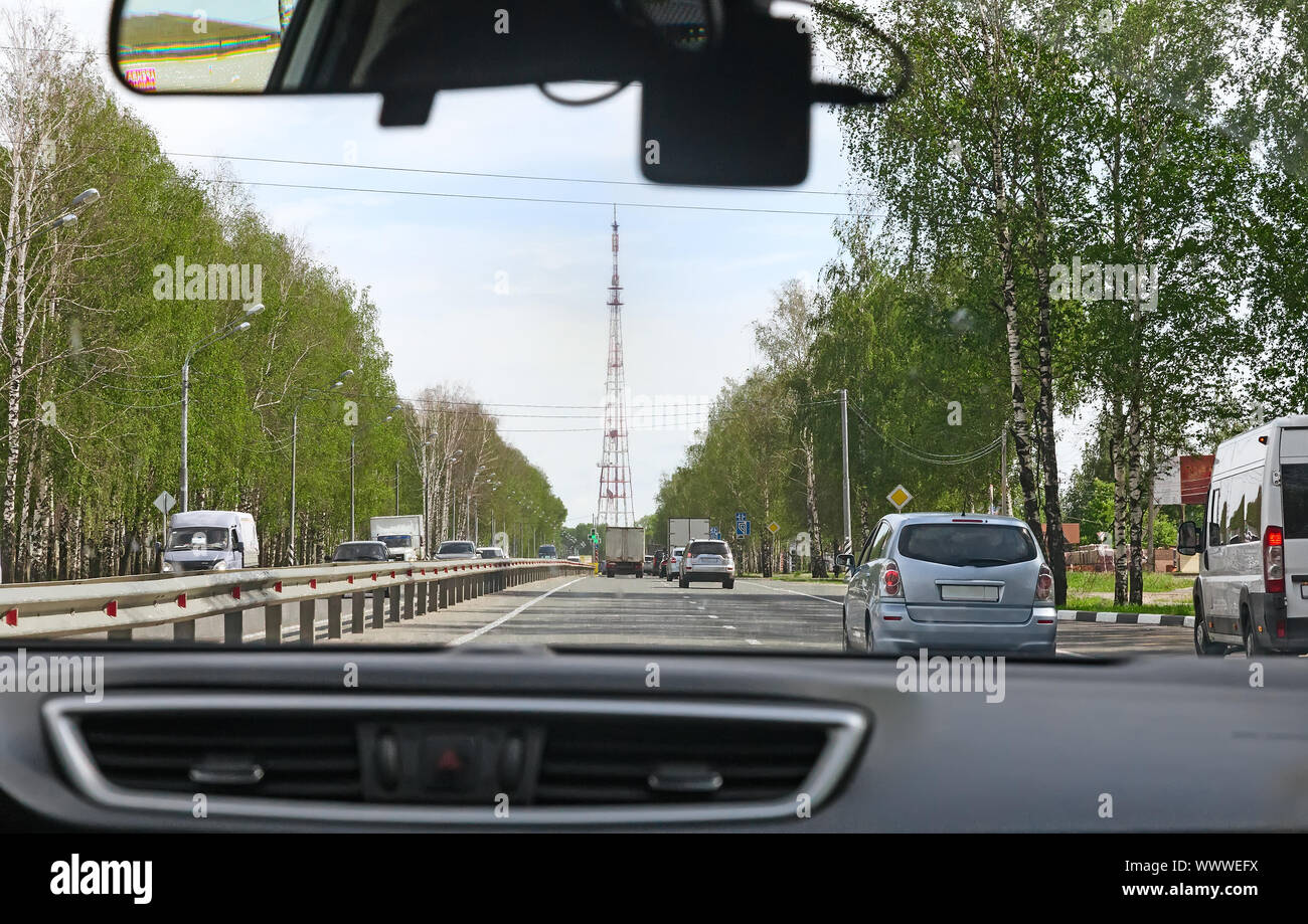 Views of the highway from the car window Stock Photo - Alamy