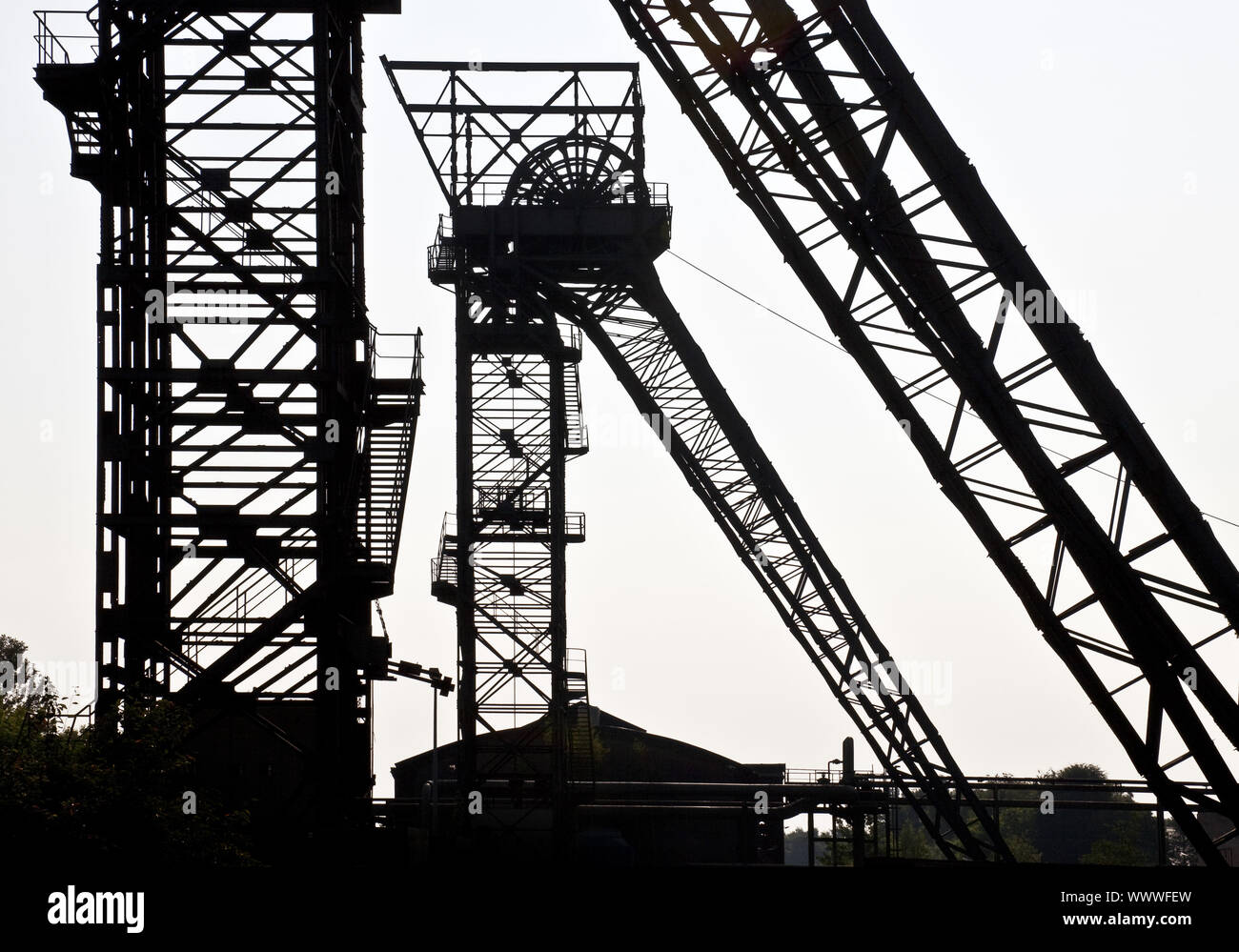the two headframes of the colliery Auguste Victoria shaft 1/2, Marl ...
