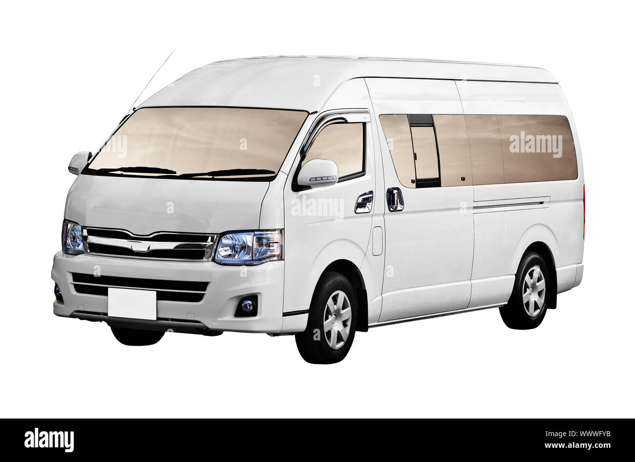 Minibus is isolated on a white background Stock Photo - Alamy