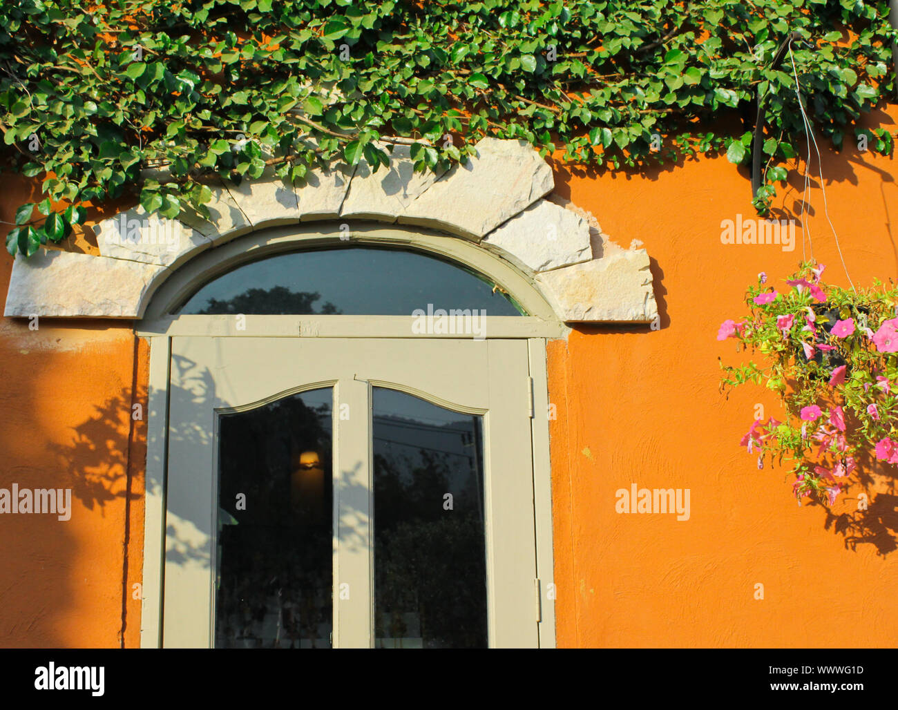 Window italian style with plant Stock Photo - Alamy