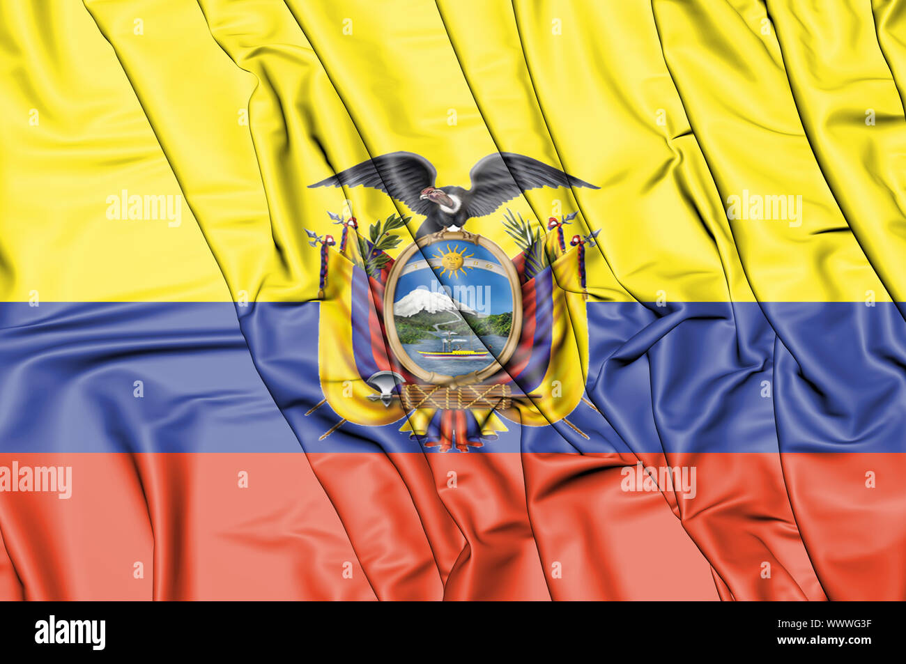 3D Flag of the Ecuador. 3D Illustration Stock Photo - Alamy