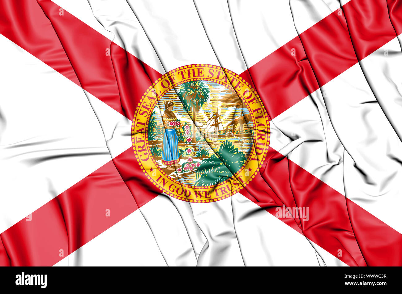 3D Flag of Florida, USA. 3D Illustration Stock Photo - Alamy
