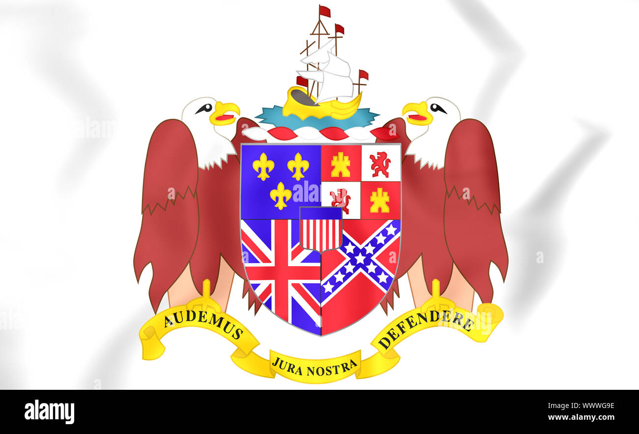 Alabama coat of arms, USA. 3D Illustration Stock Photo - Alamy