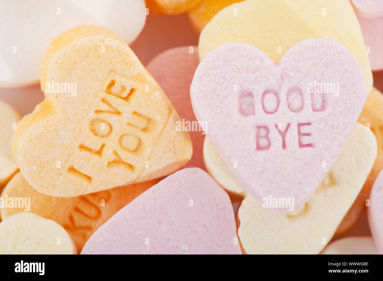 Candy with text good bye hi-res stock photography and images - Alamy