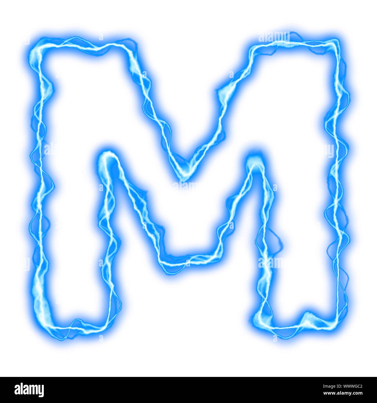 Alphabet blue lightning letters numbers hi-res stock photography and ...