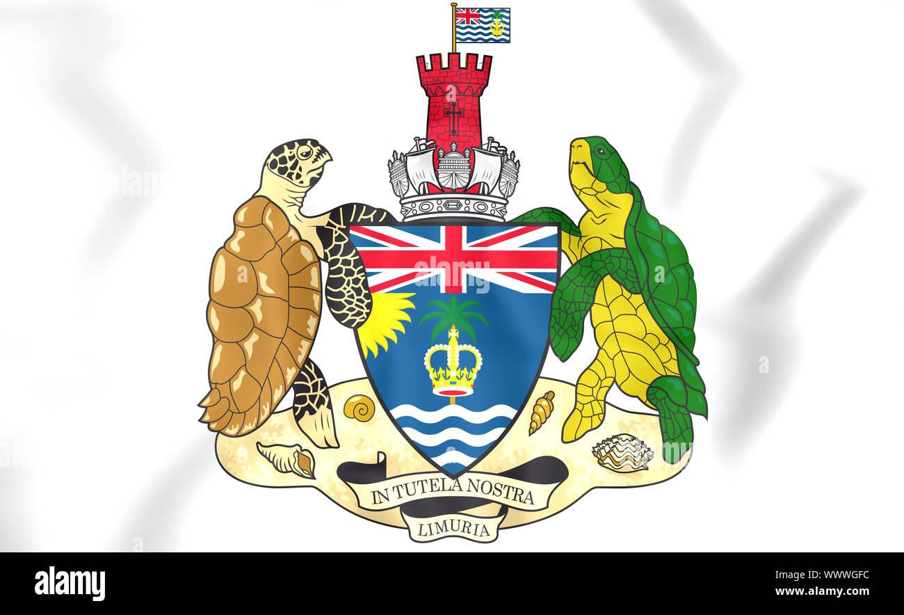 British Indian Ocean Territory coat of arms. 3D Illustration Stock ...
