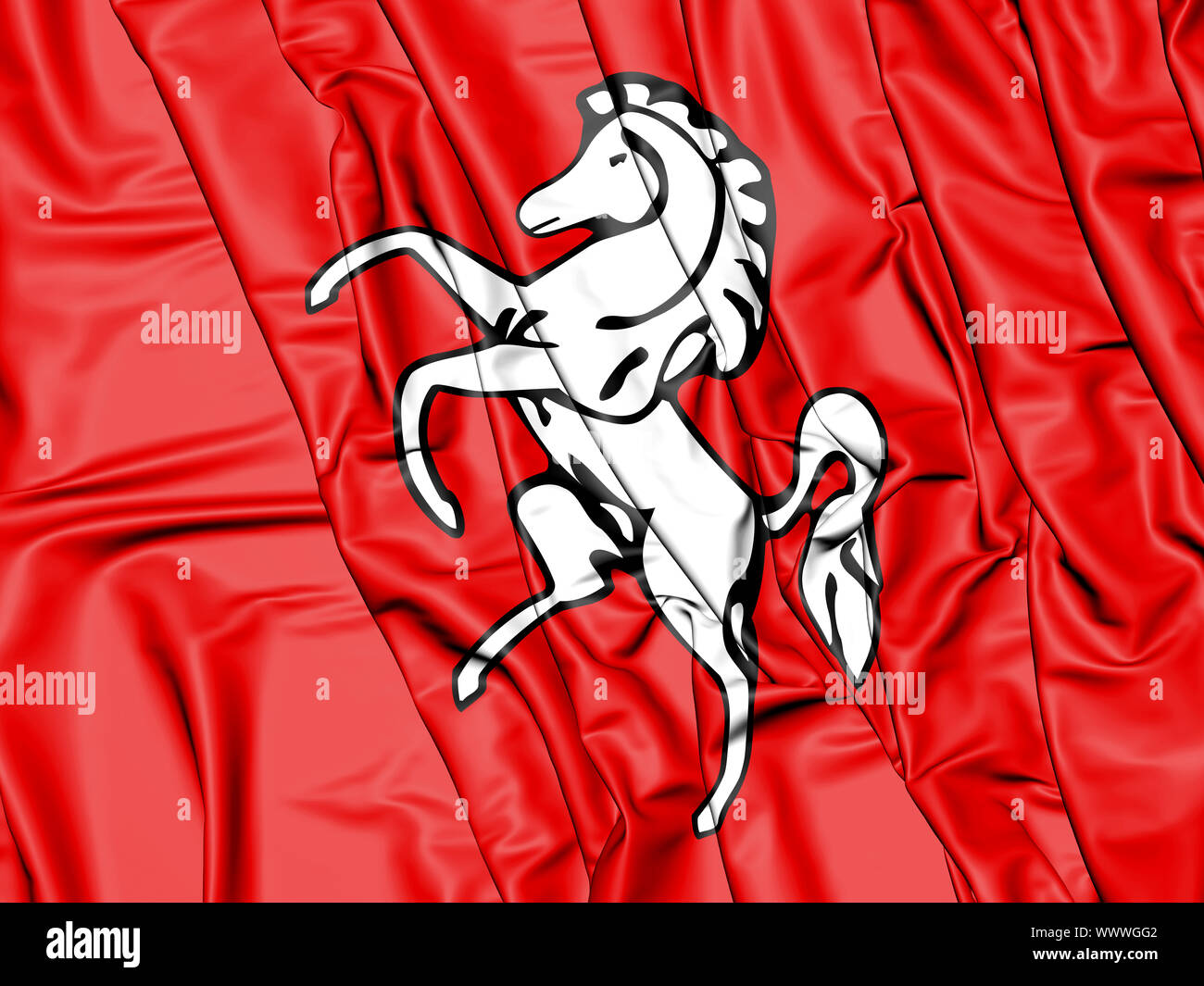 3D Flag of Kent County, England. 3D Illustration Stock Photo - Alamy