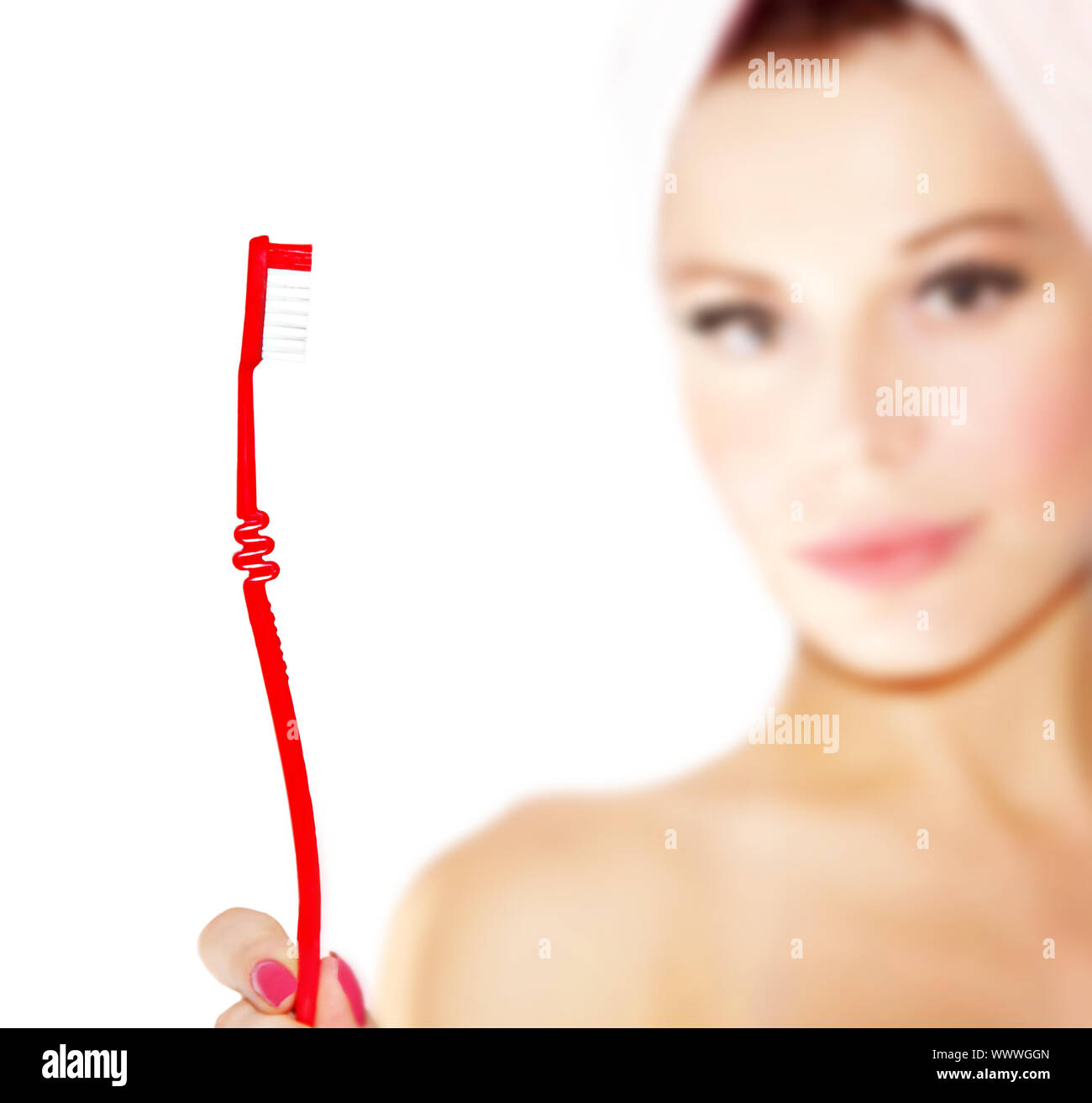 Focus on toothbrush Stock Photo - Alamy