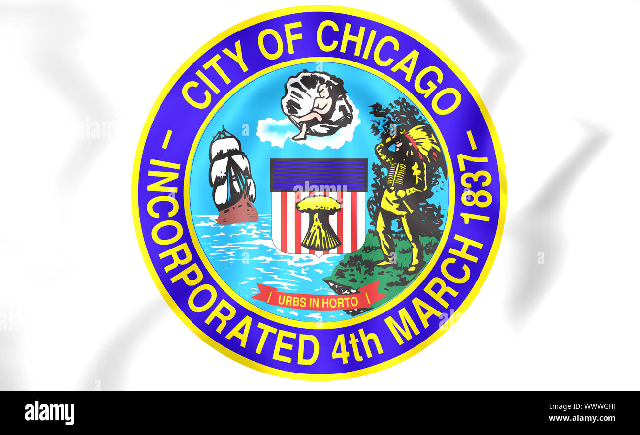 Seal of Chicago, USA. 3D Illustration Stock Photo - Alamy
