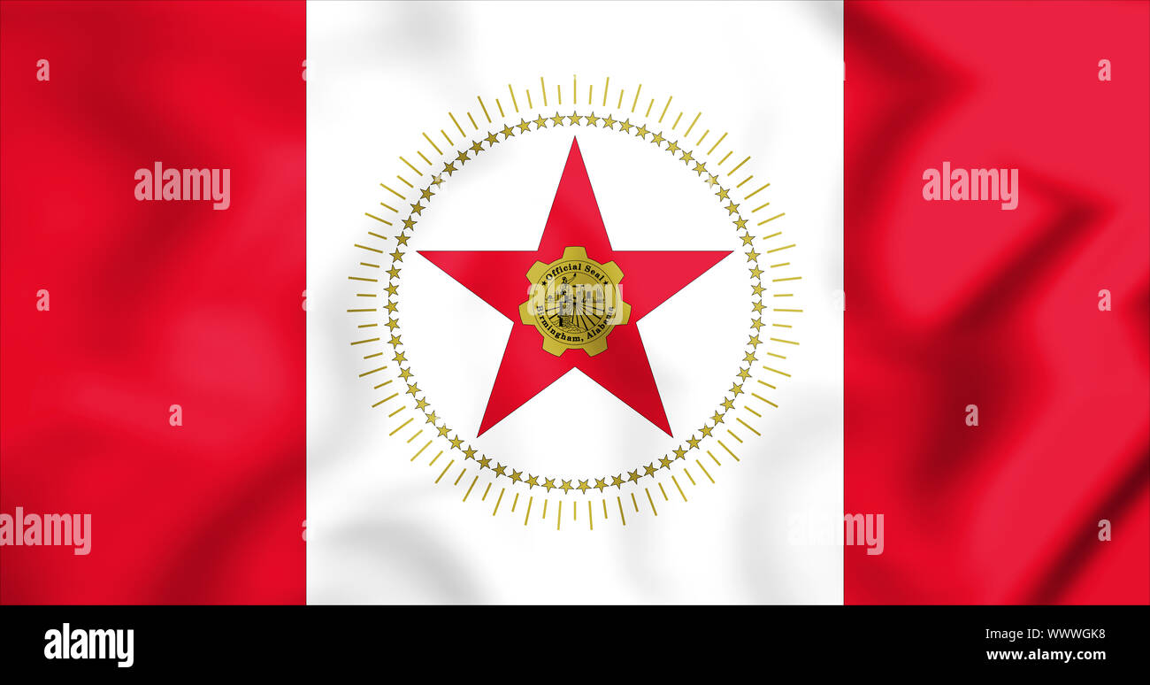 Flag of Birmingham (Alabama), USA. 3D Illustration Stock Photo - Alamy