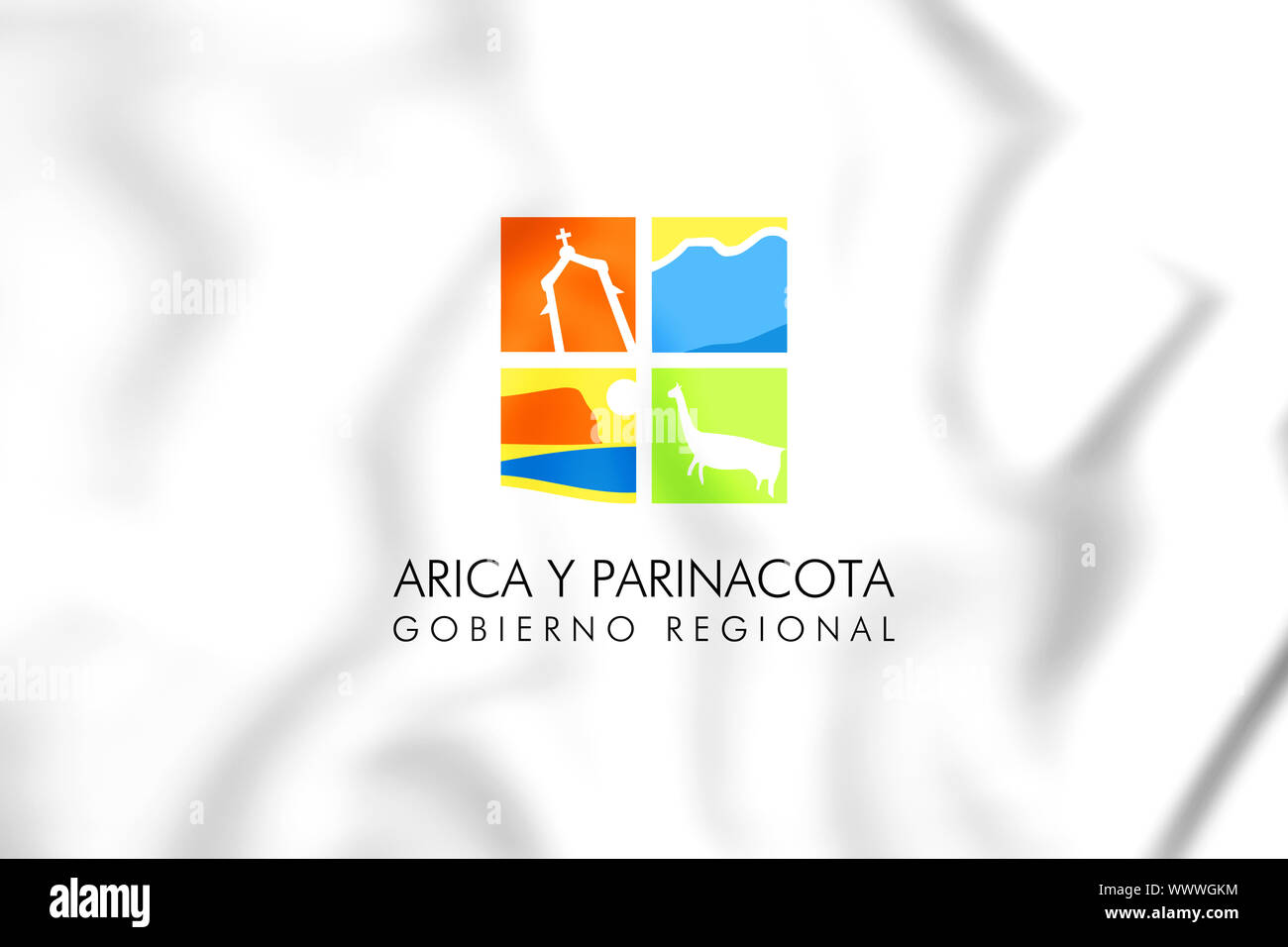 3D Flag of Arica and Parinacota Region, Chile. 3D Illustration Stock ...