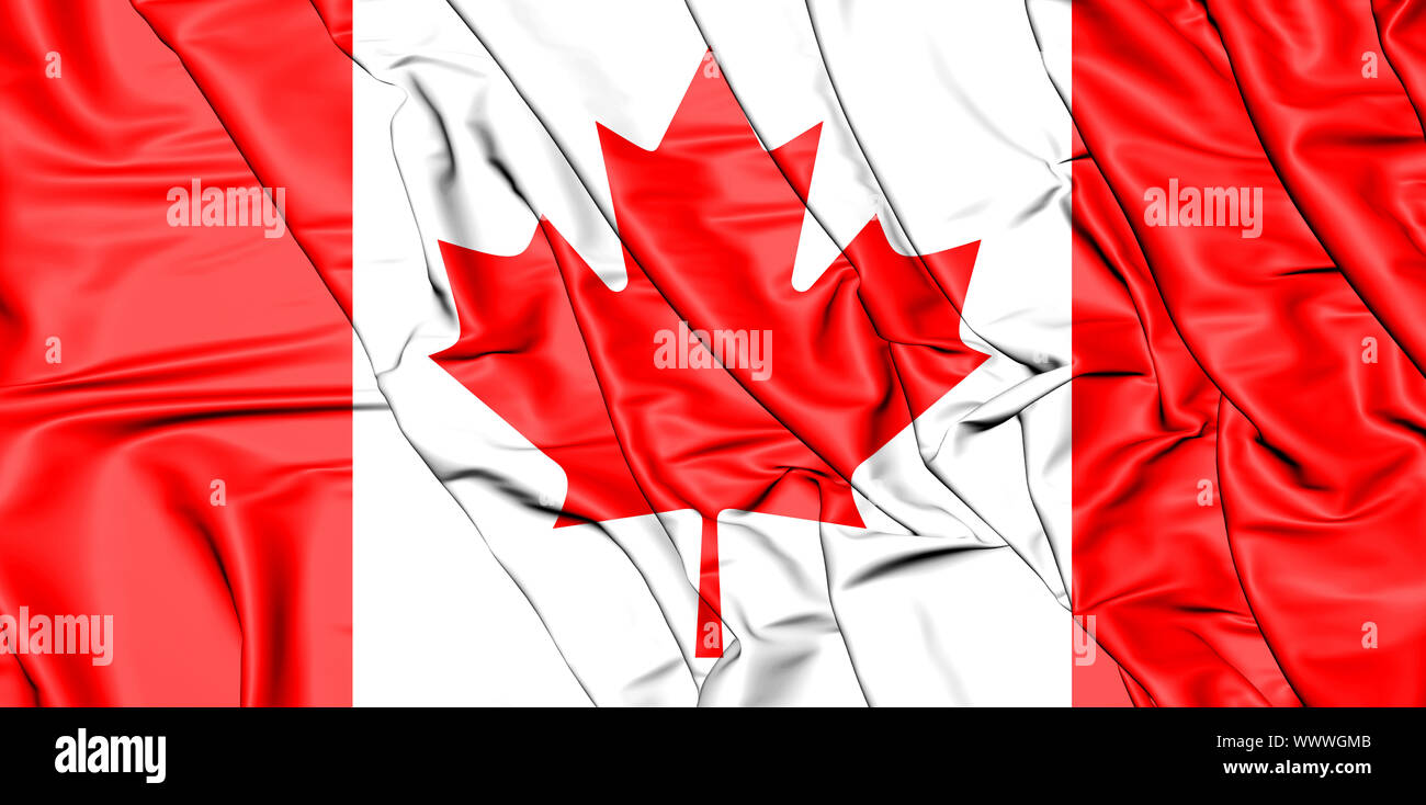 3D Flag of the Canada. 3D Illustration Stock Photo - Alamy