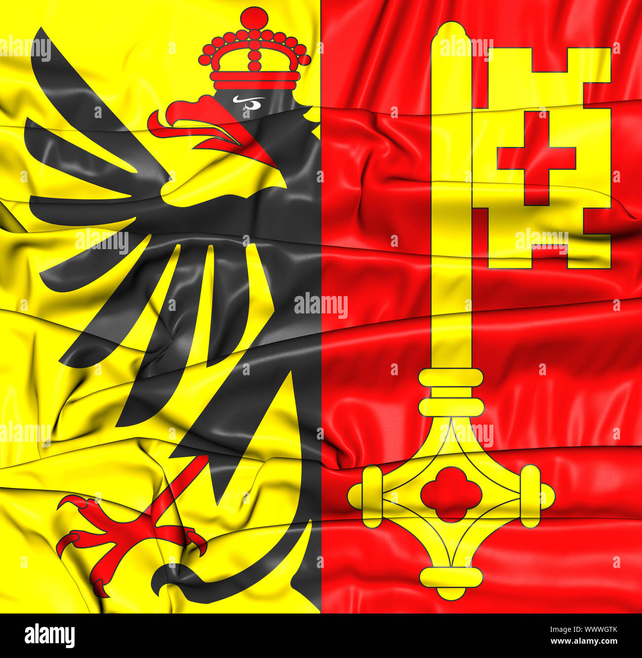 3D Flag of Geneva Canton, Switzerland. 3D Illustration Stock Photo - Alamy