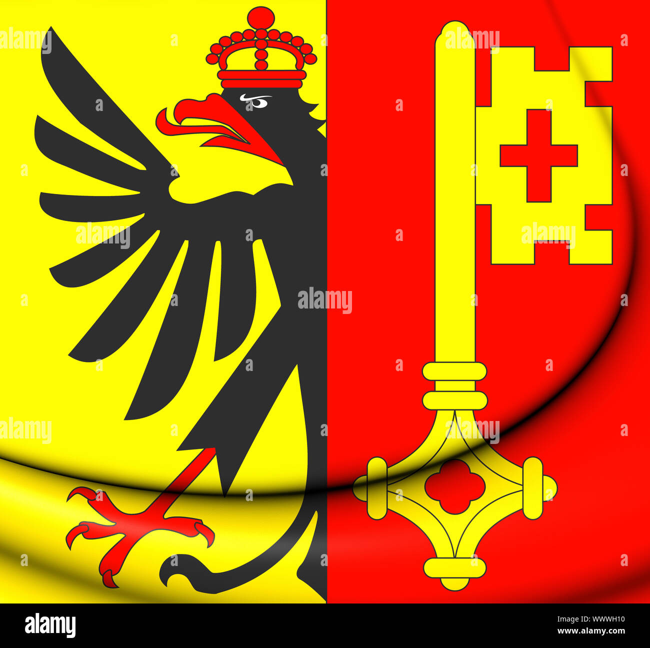 3D Flag of Geneva Canton, Switzerland. 3D Illustration Stock Photo - Alamy