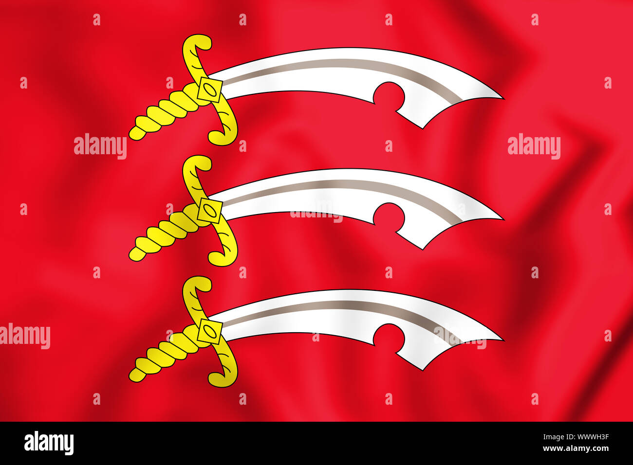 3D Flag of Essex, England. 3D Illustration Stock Photo - Alamy