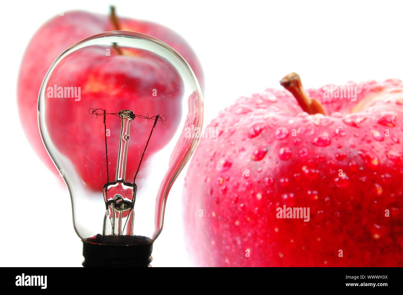 bulb and fruit showing concept of healthy food Stock Photo - Alamy