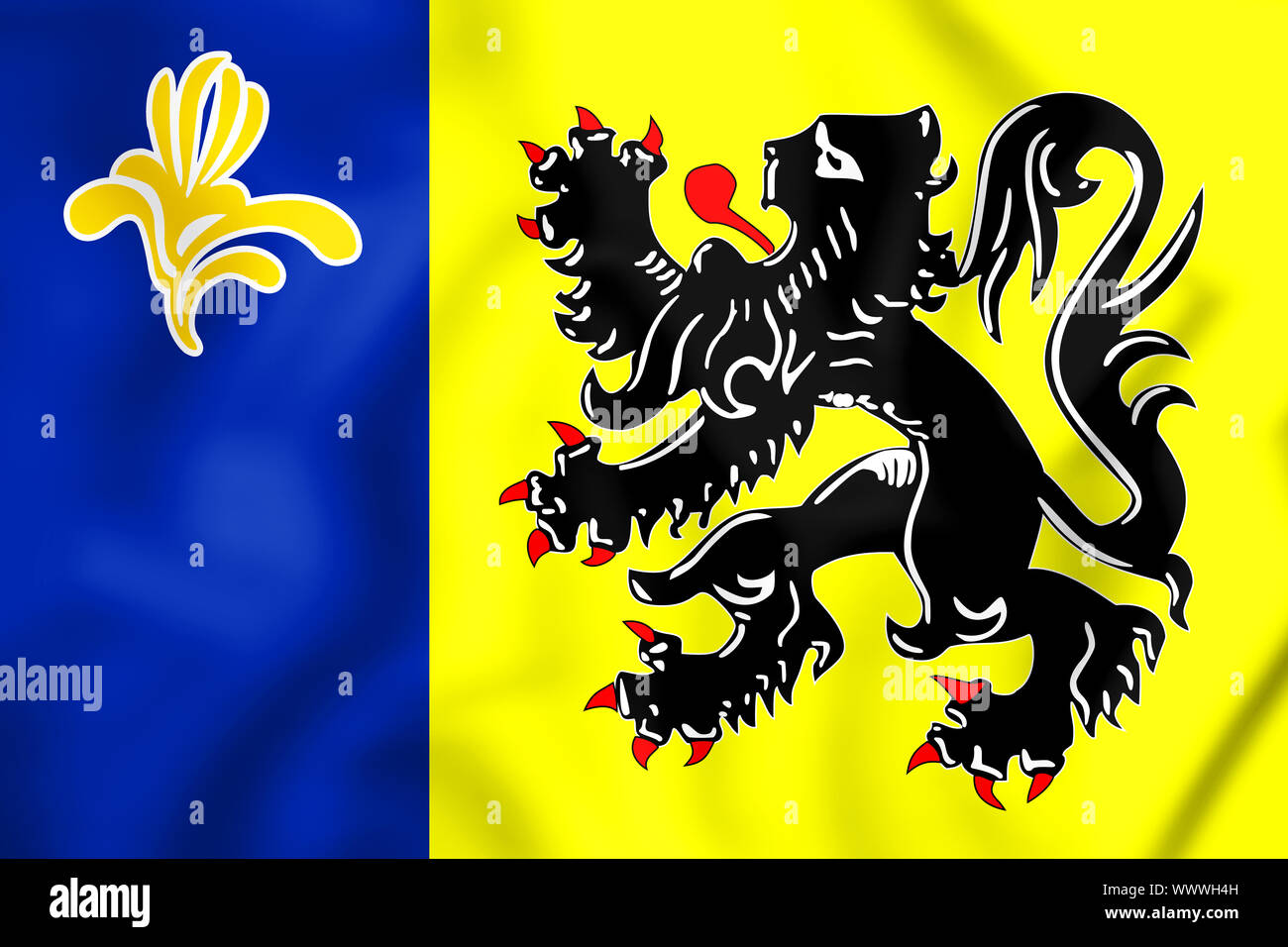 3D Flag of Flemish Community Commission. 3D Illustration Stock Photo ...
