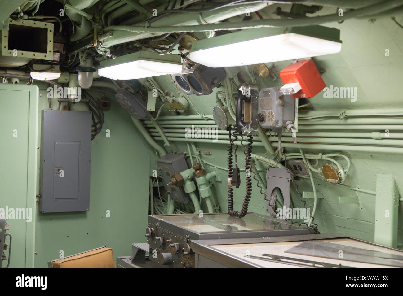 New York, USA - June 11th 2019: USS Growler submarine interior ...