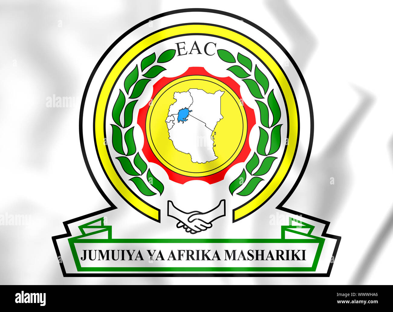 East African Community coat of arms. 3D Illustration Stock Photo - Alamy