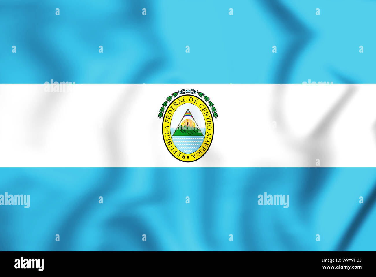 3D Flag of the Federal Republic of America (1823-1838). 3D Illustration ...