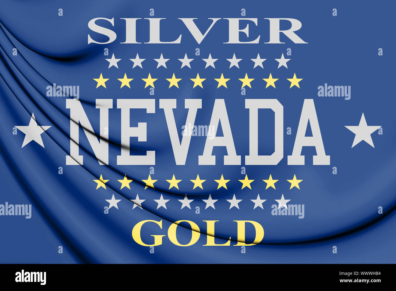 3D Flag of Nevada (1905-1915), USA. 3D Illustration Stock Photo - Alamy