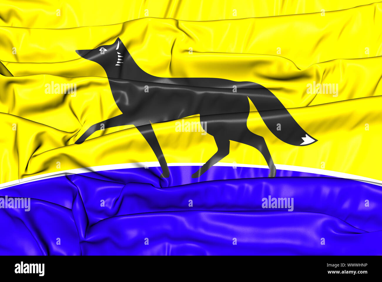 3D Flag of Surgut (Khanty-Mansi Autonomous Okrug), Russia. 3D ...