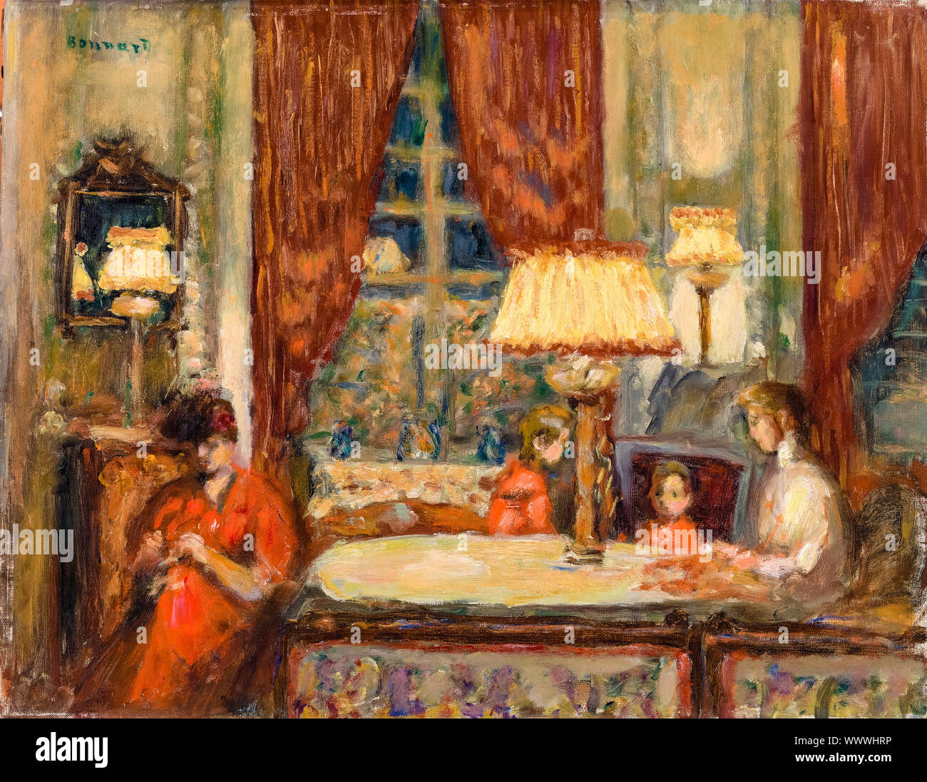 Pierre Bonnard, Evening Under the Lamps, Post-Impressionist painting ...