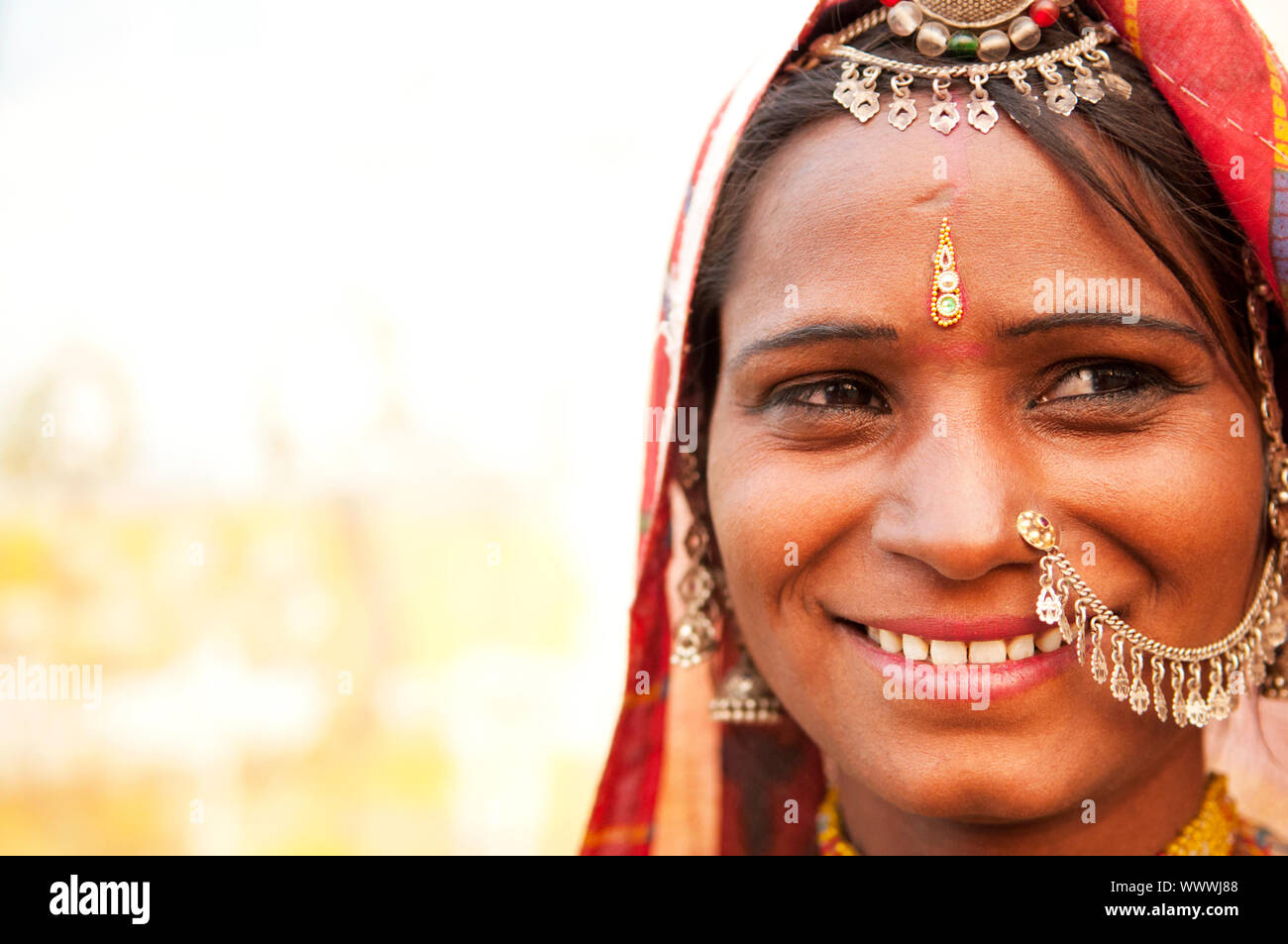 Portrait of a traditional clothing Indian smiling Stock Photo - Alamy