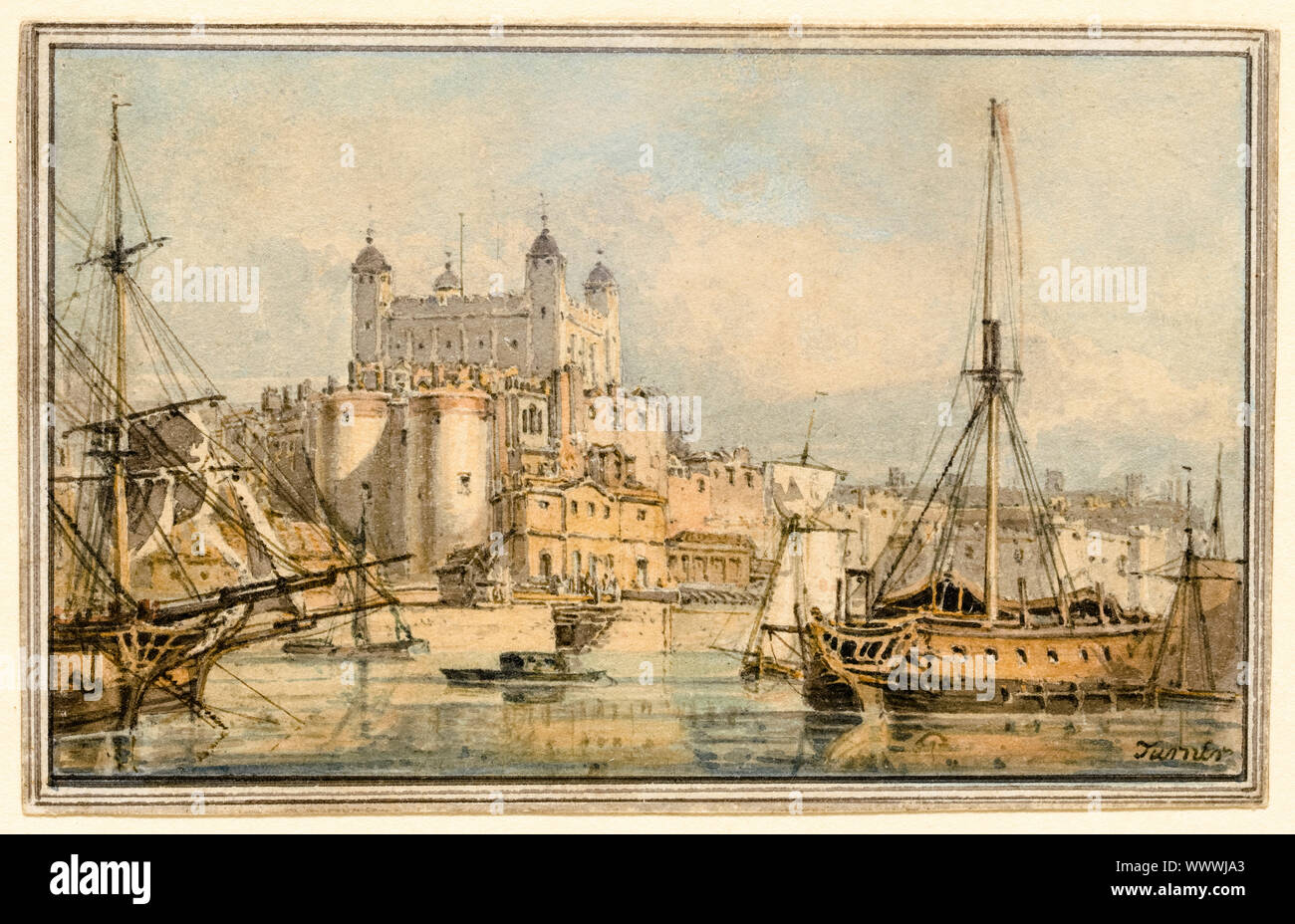 JMW Turner, The Tower of London, landscape painting, circa 1794 Stock ...
