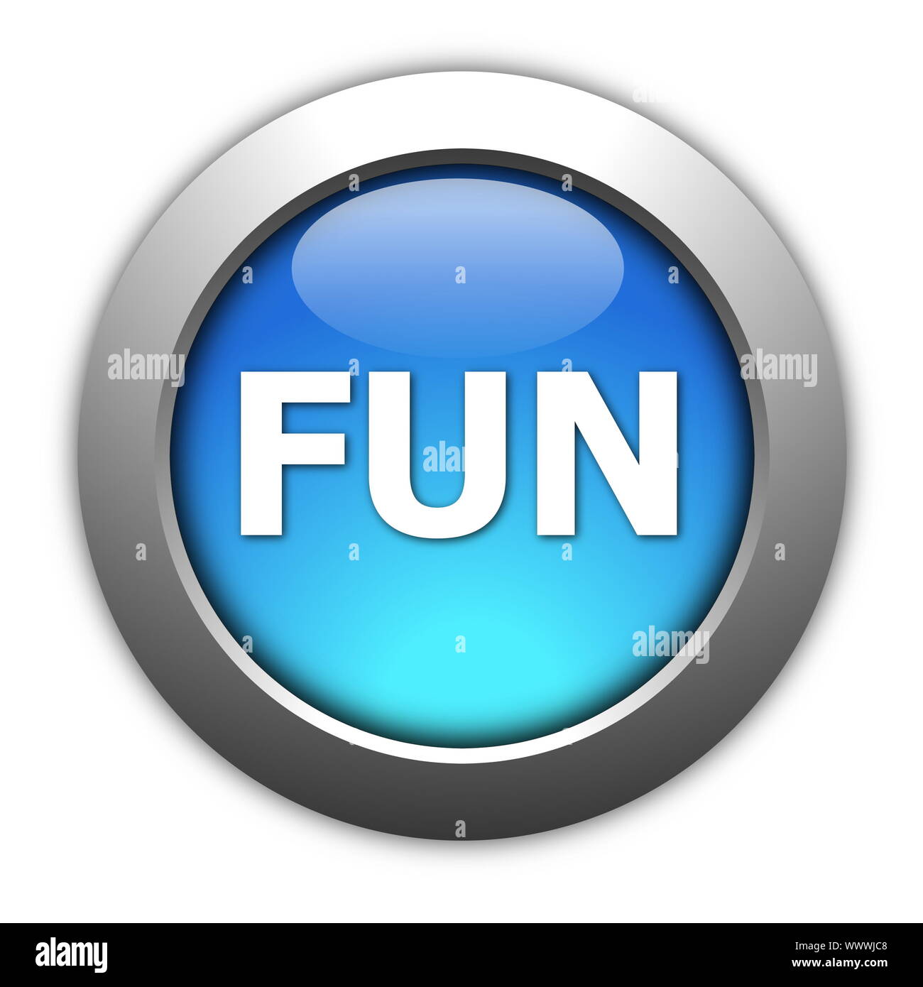 party and fun button isolated on white background Stock Photo - Alamy