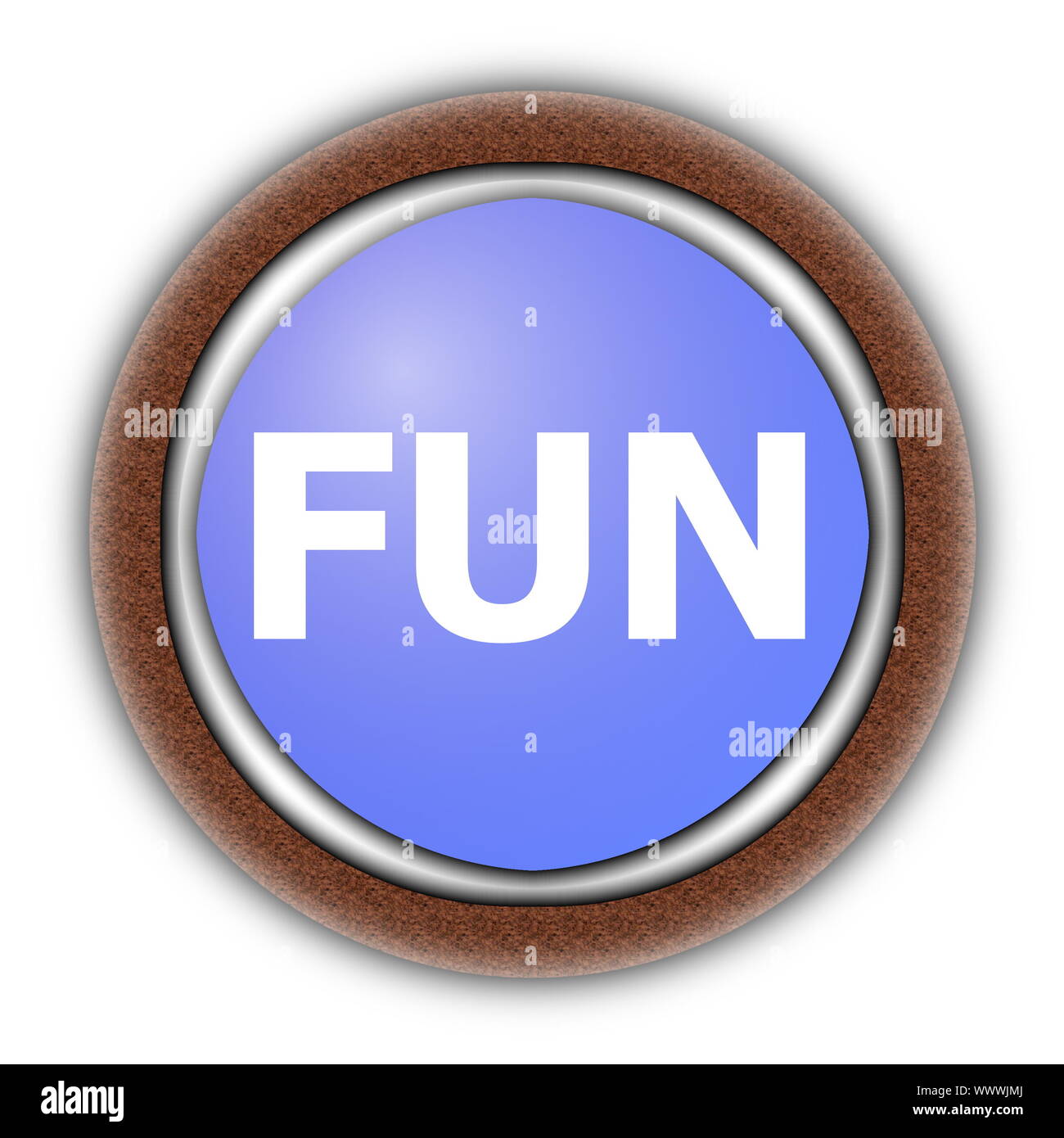 party or fun button for a happy day isolated on white Stock Photo - Alamy