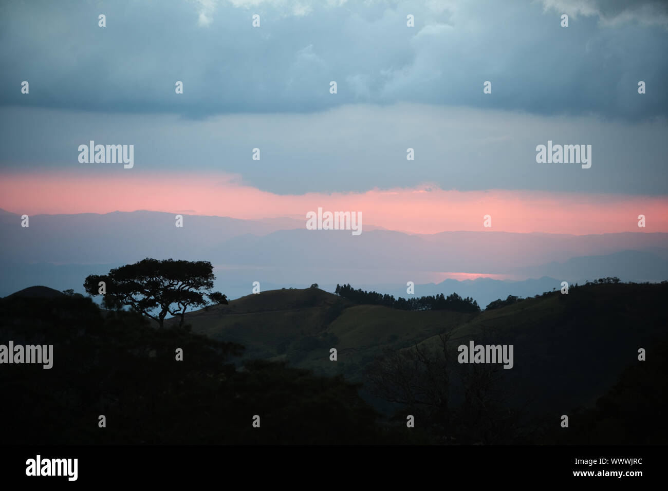 Scene mountains forests in thick hi-res stock photography and images ...