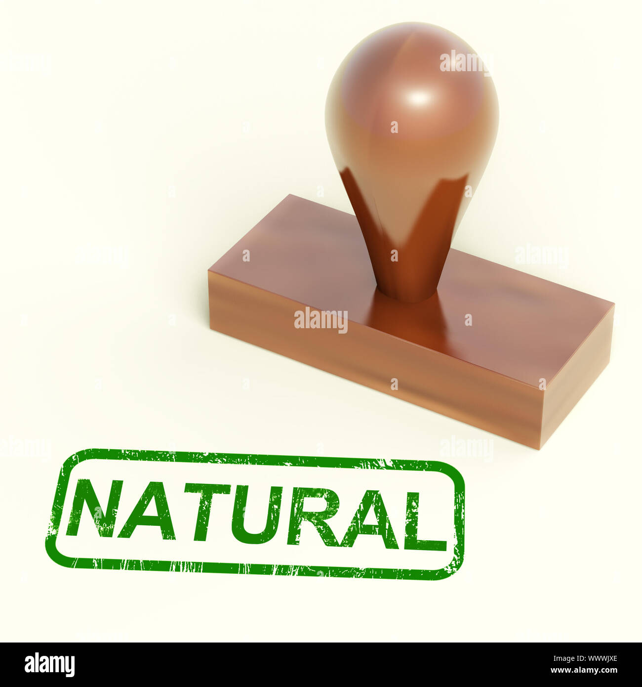Natural Rubber Stamp Showing Organic And Pure Produce Stock Photo - Alamy