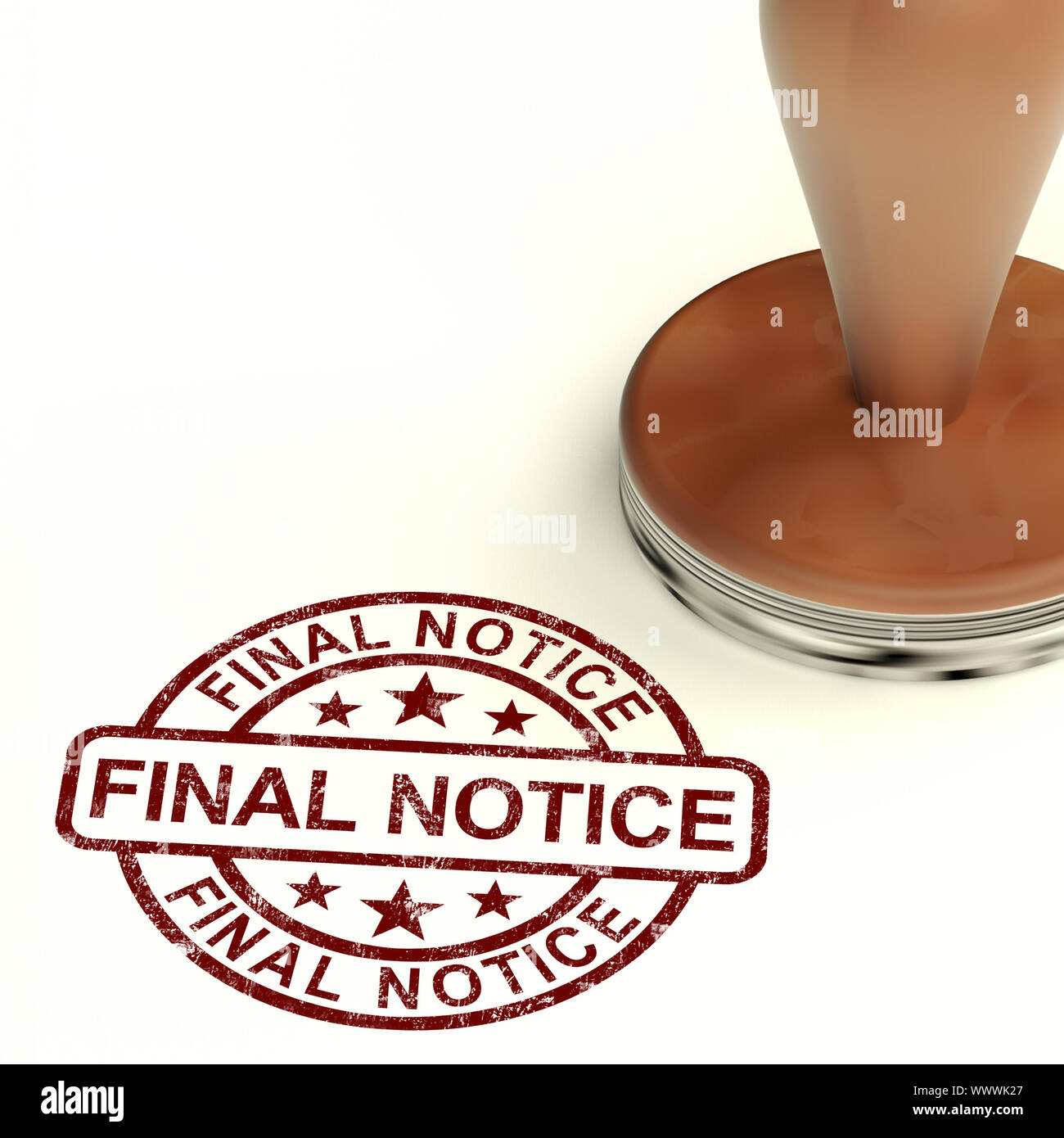 Final Notice Stamp Shows Outstanding Payment Due Stock Photo - Alamy