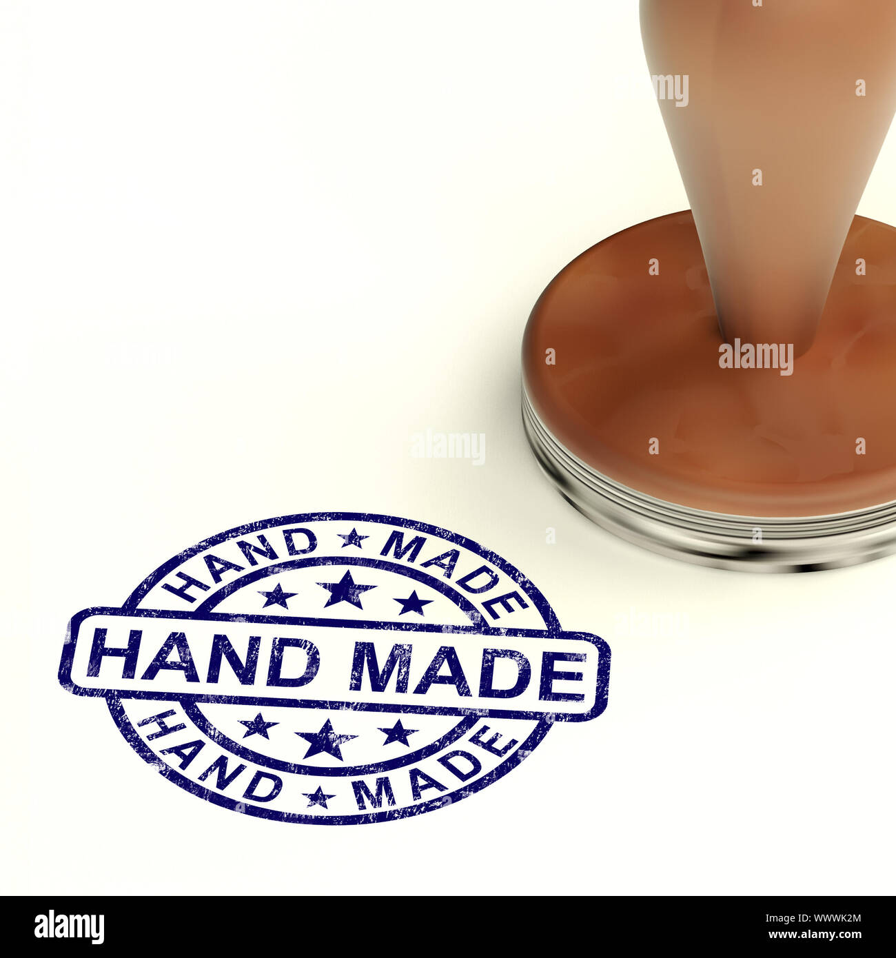 Hand Made Stamp Shows Original Handmade Artwork Stock Photo - Alamy