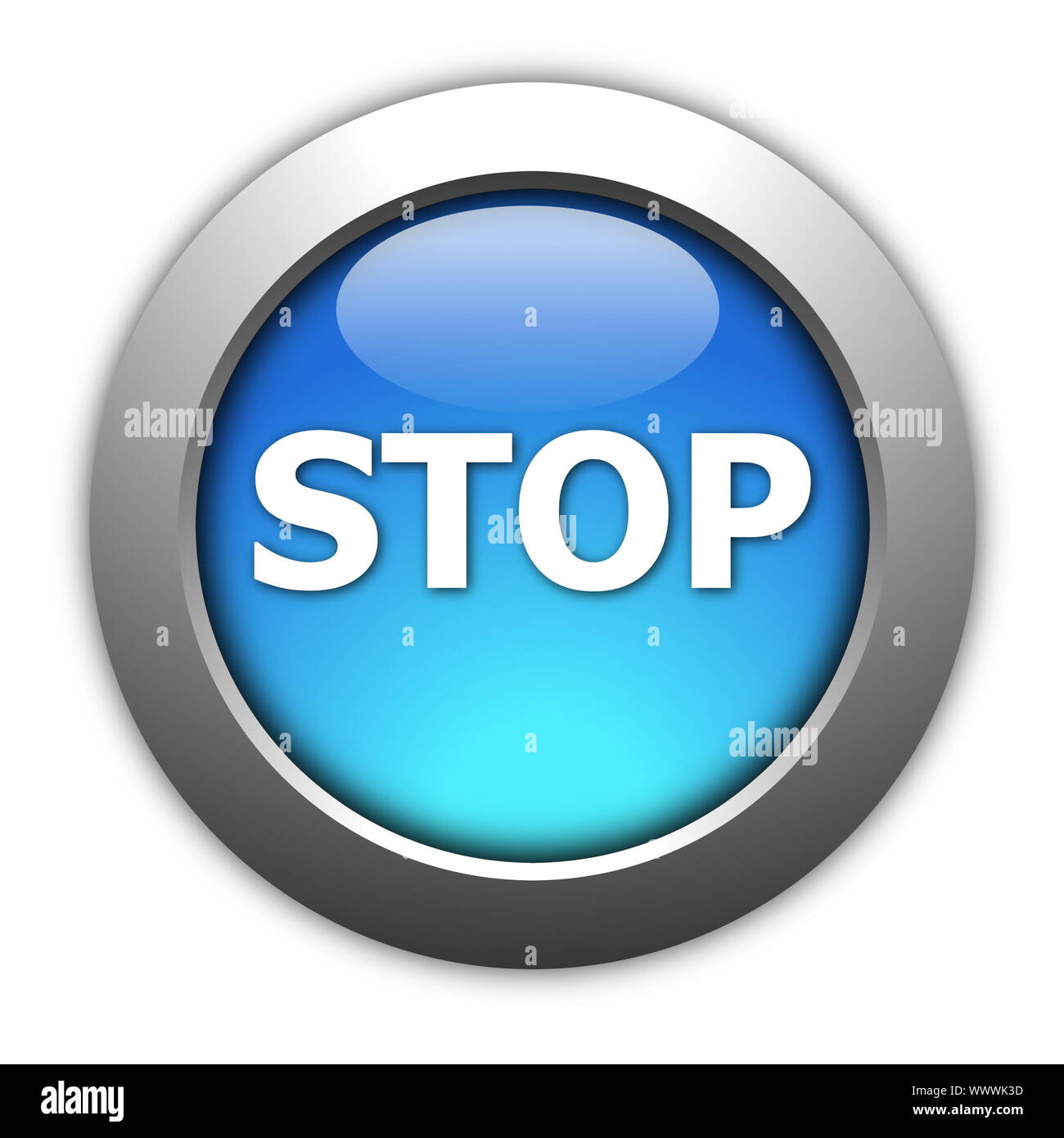 illustration of a stop button on white background Stock Photo - Alamy