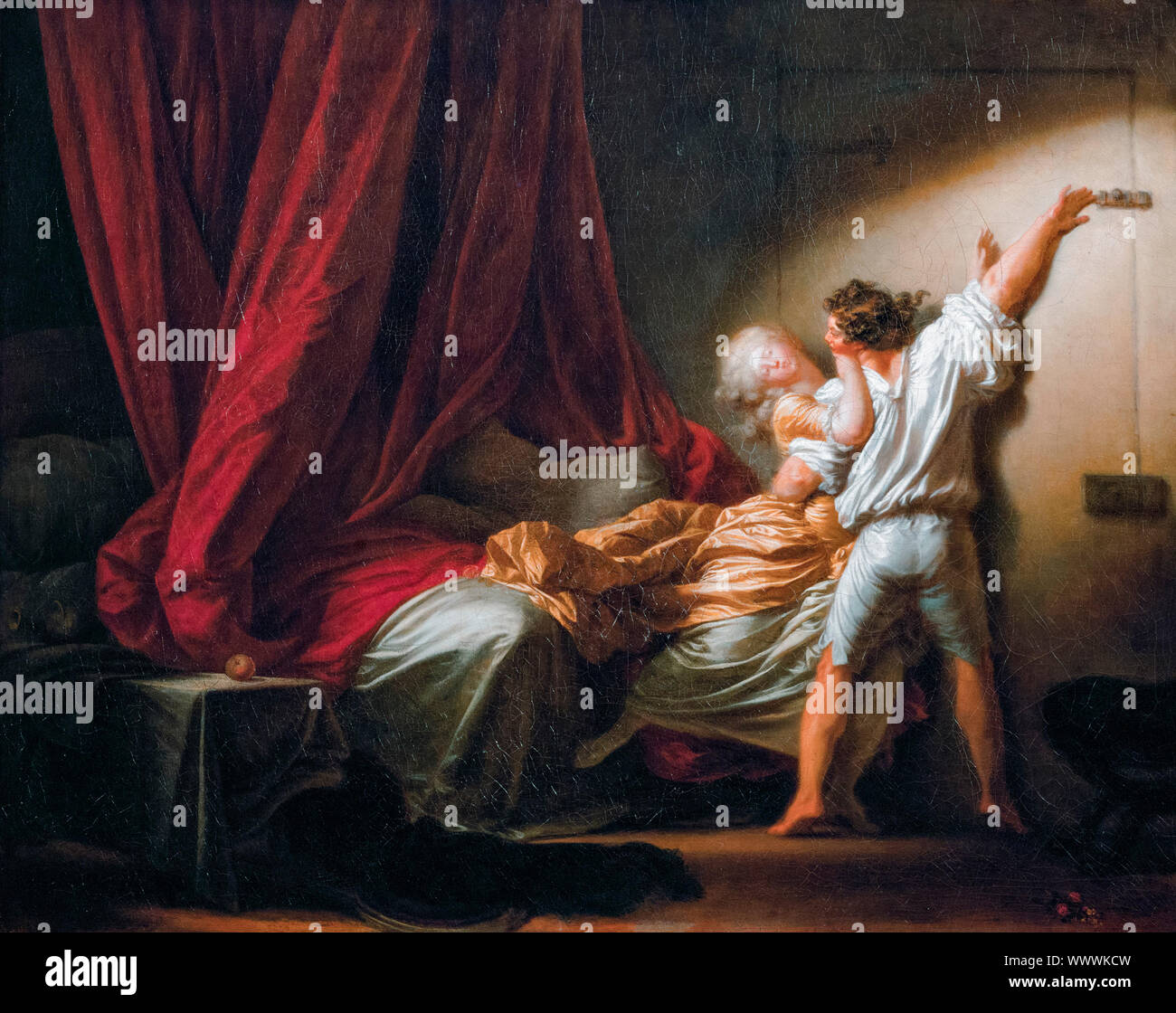 Jean-Honoré Fragonard, The Bolt, painting, circa 1777 Stock Photo - Alamy