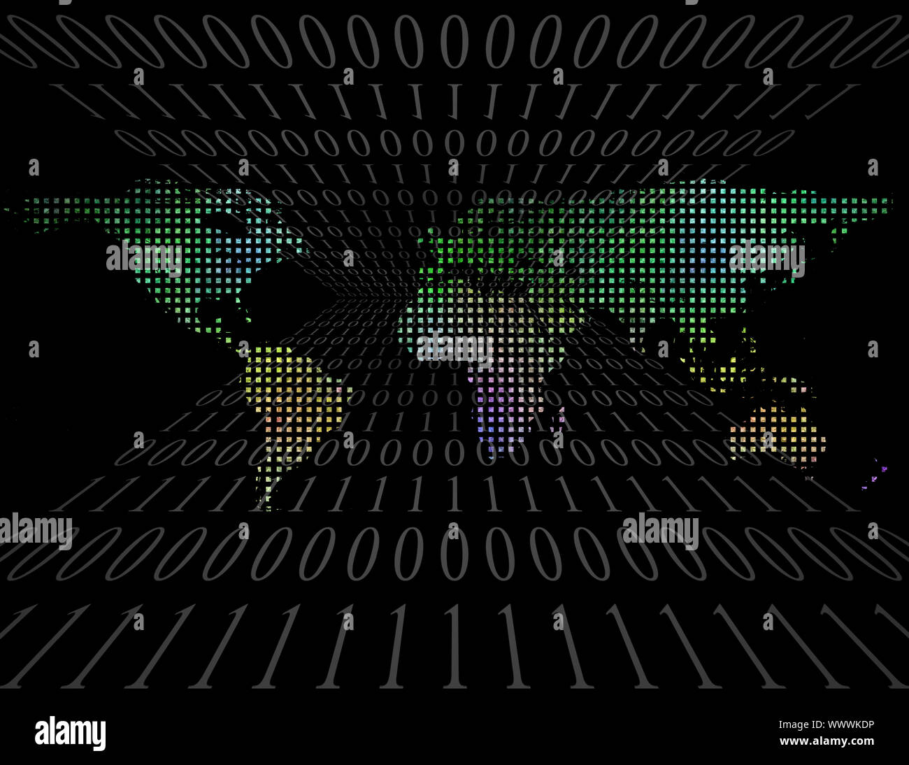 Internet World with binary code Stock Photo - Alamy