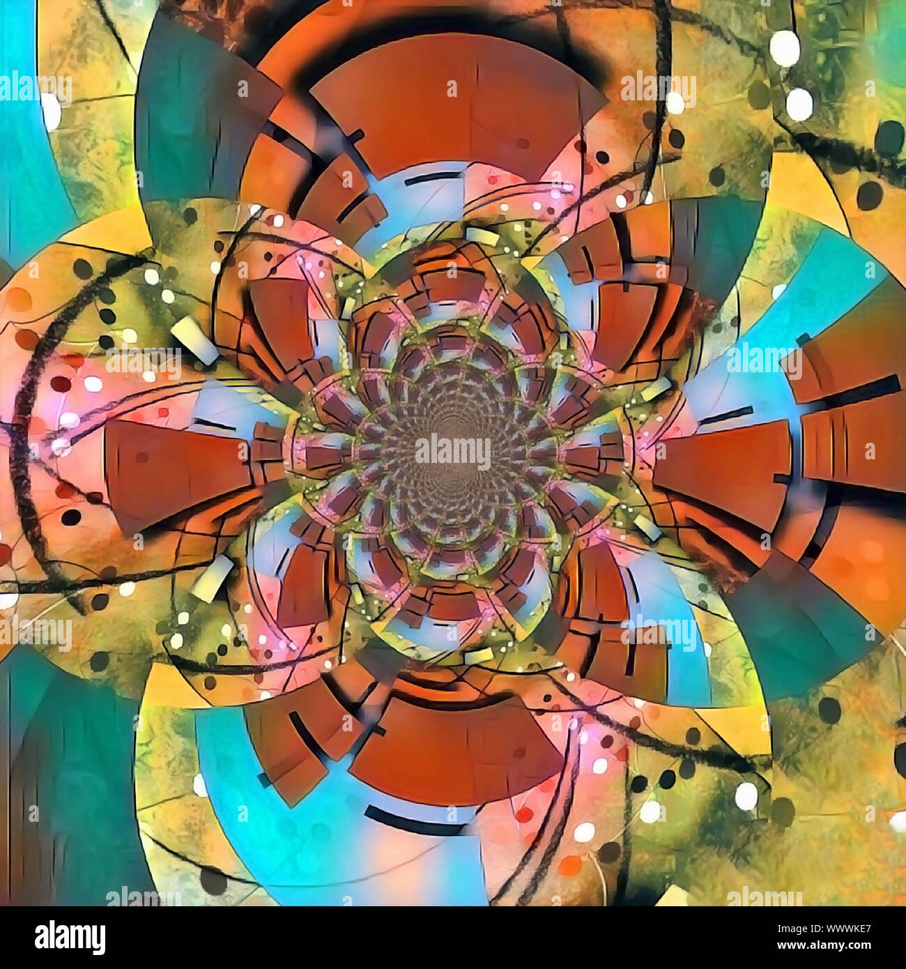 Geometric fractal in vivid colors. Optical illusion Stock Photo - Alamy